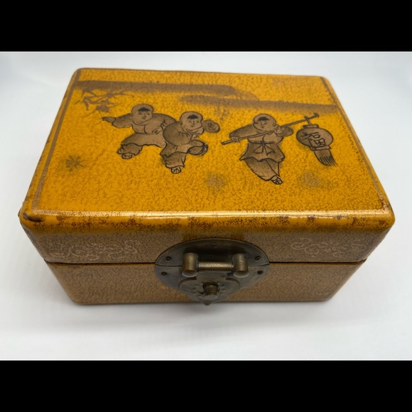 Accents | Mid 2th Century Chinese Leather Hand Painted Box | Poshmark